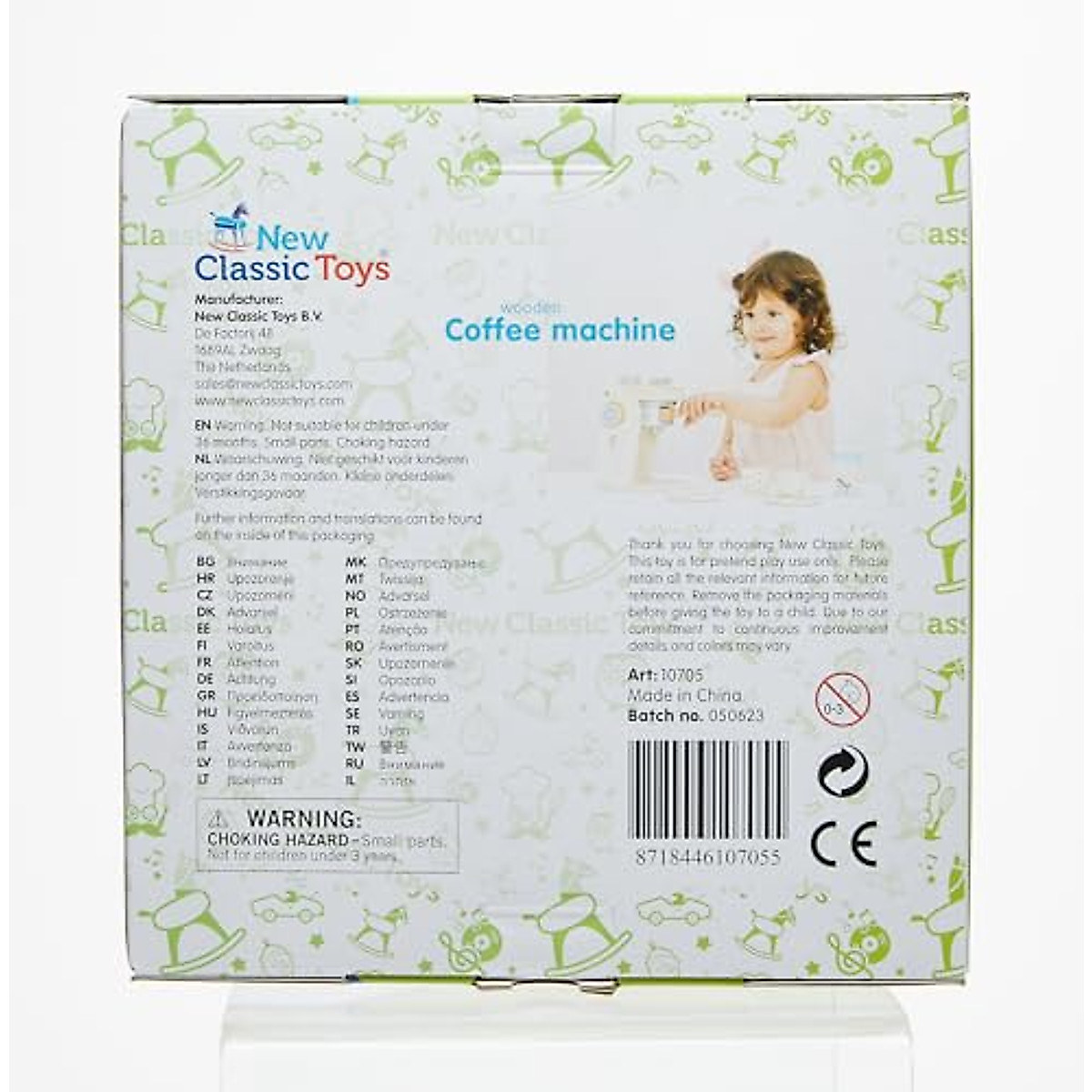 New Classic Toys 10705 Coffee Maker, Multicolor (White), 3 years to 9 years