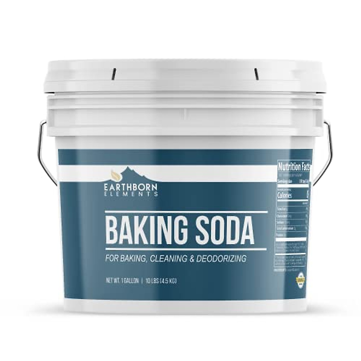 Earthborn Elements Borax Powder, Washing Soda, Baking Soda Bundle (1 Gallon ea.) Multipurpose for cleaning & laundry, Resealable Bucket