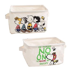 Finex 2 Pcs Set Random Patterns - White Dog Portable Collapsible silicone Rectangular Storage Bins Basket with Handles for Organizing Bathroom Home Office Toy Room Cube Shelf Closet