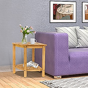 16" Bamboo Corner Shower Bench with Shelf, Corner Shower Stool for Shaving Legs, Shower Foot Rest Stool, Waterproof Wood Storage & Seat for Bathroom, Shower, Spa, Sauna, Shower Stool for Inside Shower