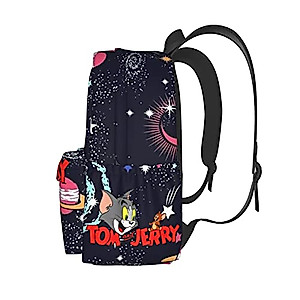 Cute Cartoon Cat Backpack,Universe Space Star Planet Casual Daypack,Laptop Backpack,Shoulder Bag,College Backpack,Travel Outdoor Backpack Cute Teen Backpacks For Men Women College Simple Backpack-A1