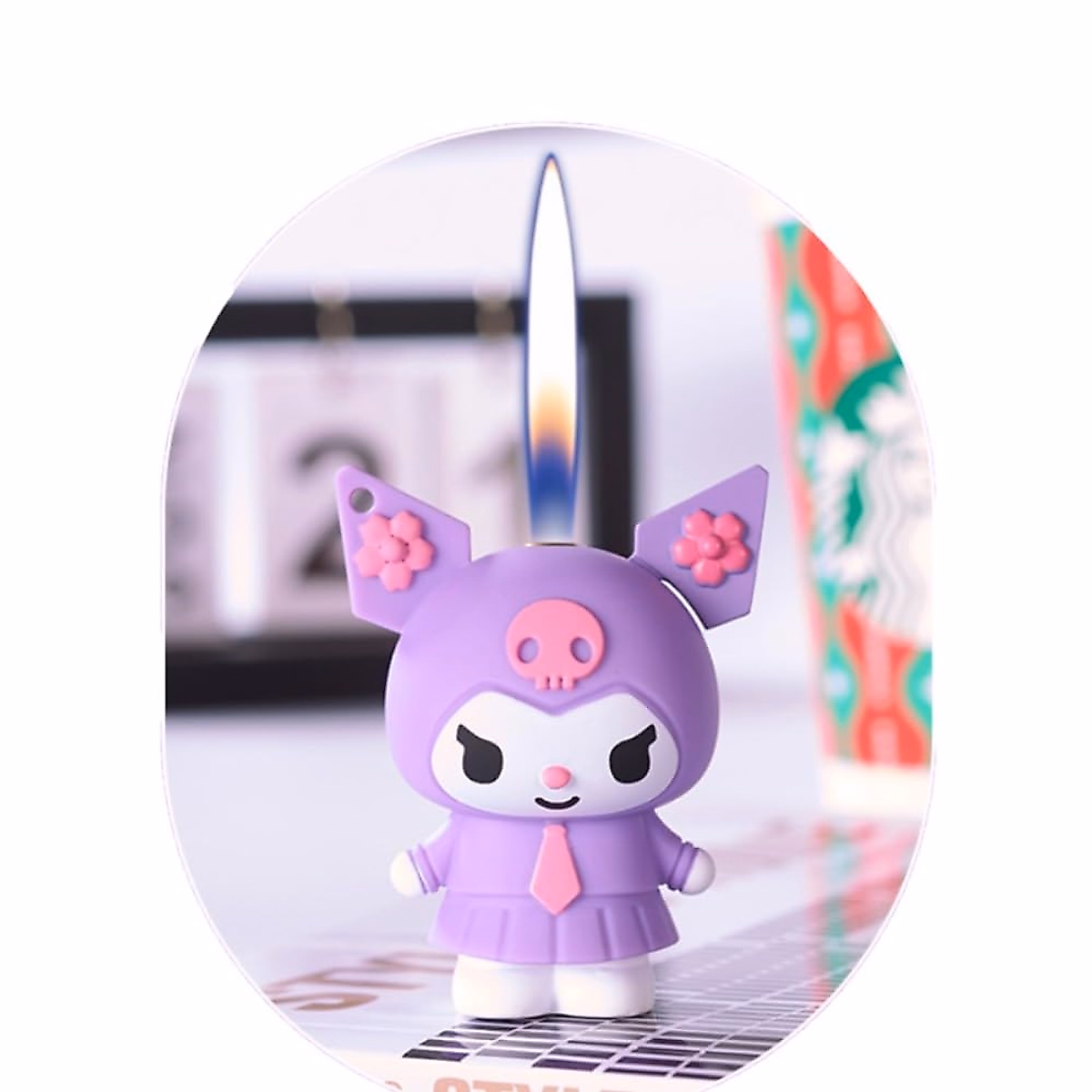 Aimery Kuromi Lighter, Kawaii Lighter, Cool Lighter, Anime Lighter, Anime Keychain Cute & Cool Keychain Accessories for Girls (Purple)