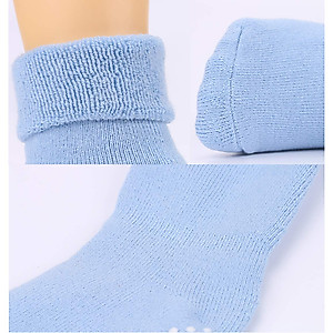 VWU Baby Toddler Kids Ankle Crew Socks with Grips Unisex Warm Thick Cotton Winter Socks 3-12 Months 6 Color
