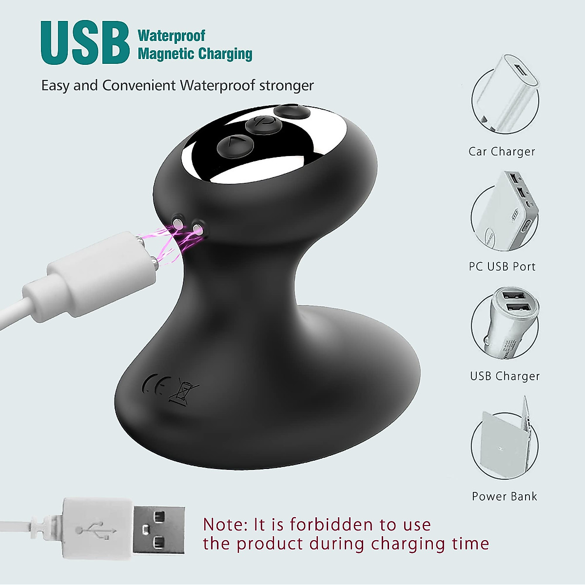 Personal Massager Wand - 10 Patterns Cordless Powerful Vibration Massager - Men & Women - Body Neck Tension Relief, Muscle, Soreness-Black