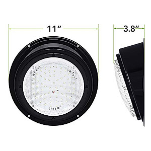 Leisure LED RV Trailer Camper 5th Wheel Black 8.5" Round Scare Porch 12V LED Light 600 LM with Angled Bezel (LED Light with Angle Bezel Black)