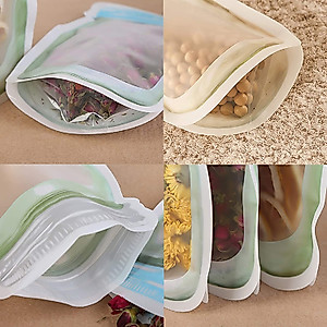 Enkrio 20 PCS Mason Jar Zipper Bags Storage Reusable Food Bag for Snack Sandwich Nuts Cookies Airtight Zipper Sealed Baggies Leak-Proof