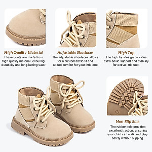 KIDSUN Toddler Boys Girls Boots Kids Work Boots Winter Snow Boots Lace Up Hiking Outdoor Boots (Toddler/little Kid)