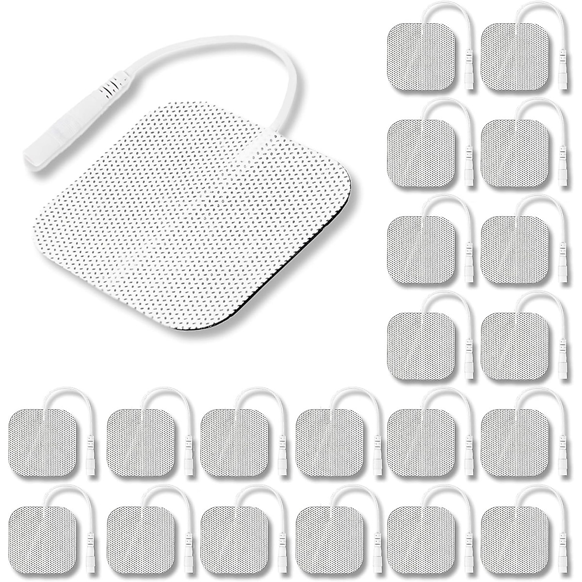 Syrtenty TENS Unit Pads 2"X2" 3rd Gen Reusable Latex-Free Replacement Pads Electrode Pads with Upgraded Sticky Electrode Pads Gel and Non-Irritating Design for Muscle Stimulator Electrotherapy (20)