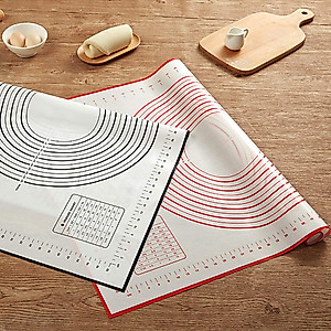 Maserfaliw Baking Mat Rolling Sheet Silicone Baking Mat Pad Non-Stick Bakeware Flour Pastry Carpet - Red 26 x 29cm, Essential for Home Life, Can Be Used As