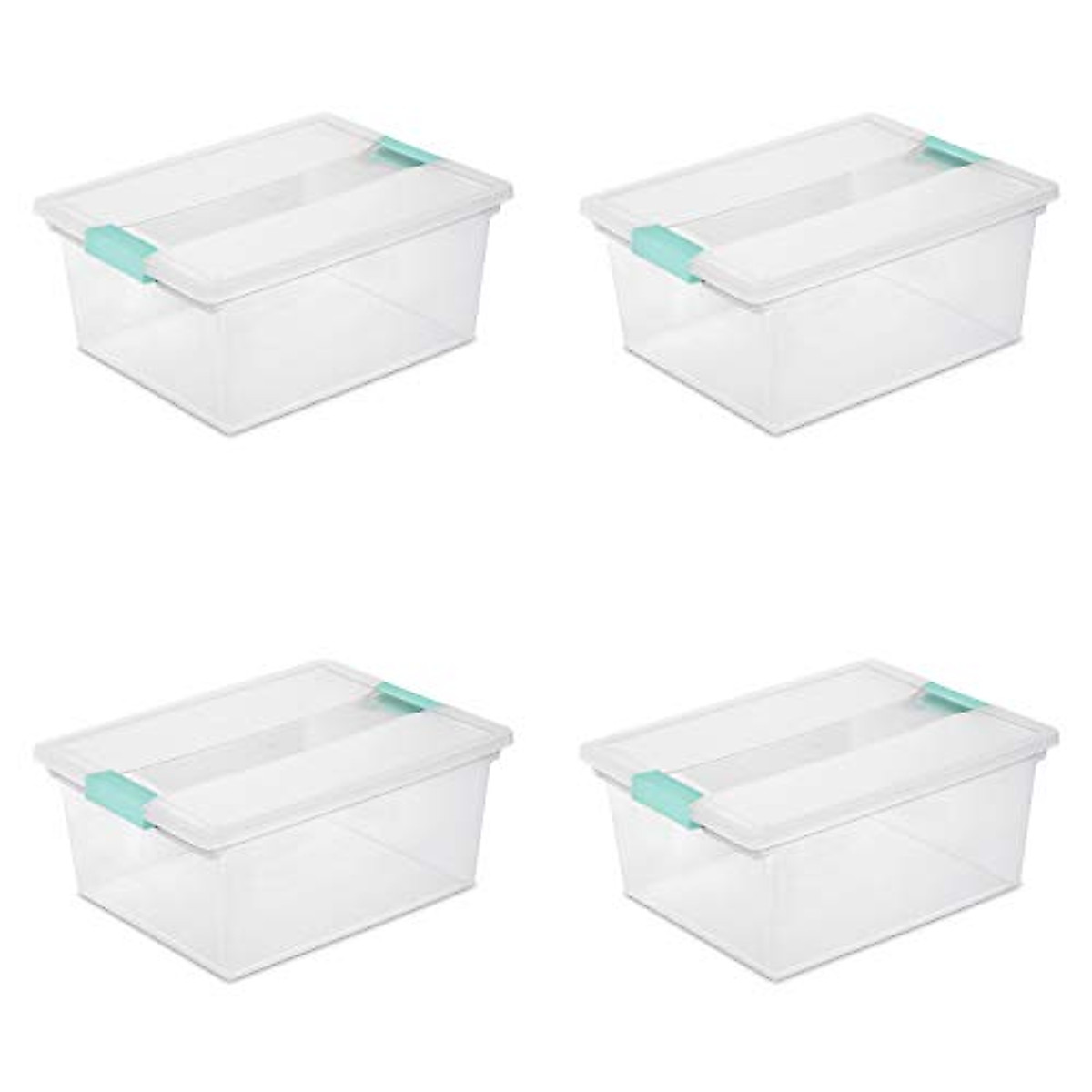 Sterilite Deep Clear Plastic Stackable Storage Container Bin Box Tote with Clear Latching Lid Organizing Solution for Home & Classroom, 4 Pack