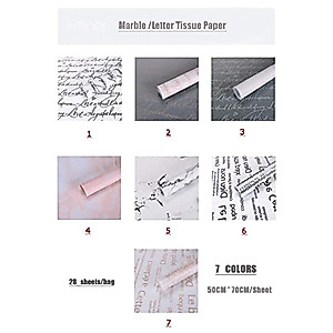 Letter Flower Gift Wrapping Tissue Paper 28pcs Shoes Gift Clothes Packing Craft Paper Christmas Valentine's Day Wedding Bridal Shower DIY Decoration 20×28 inch (Color 1, 20×28 inch (28 Sheets/Bag))