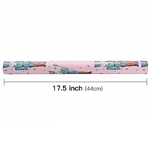 RUSPEPA Christmas Wrapping Paper Roll - Mini Roll - Pink Nutcracker Soldier Design Great for Christmas, Holiday and Party - 17.5 Inches X 32.8 Feet