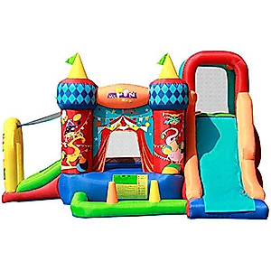 Inflatable Castle and Slide, Children S Playground Indoor Inflatable Toys Outdoor Circus Trampoline Square Playground Colors