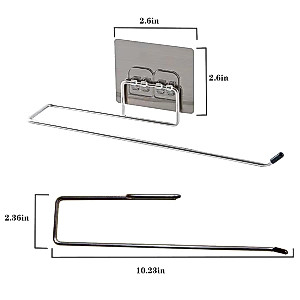 Akingshop Paper Towel Holders, Paper Towel Holder Under Cabinet, Adhesive Paper Towel Holders, Stainless Steel Paper Towel Holder, Paper Towel Rack for Kitchen (2PCS)