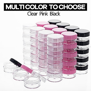 10 Gram 20 Count Sample Containers, Small Plastic Containers with Lids, Empty Sample Jars with Labels and Mini Disposable Spatulas(Black Lid)