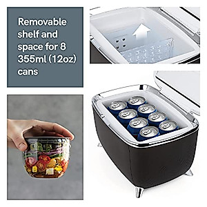 Living Enrichment Mini Fridge 6 Liters, Skincare Fridge, Low Noise and Lightweight Cosmetic Fridge, Small Refrigerator for Beauty Products Cosmetics Beverage Bedroom Home Office Black