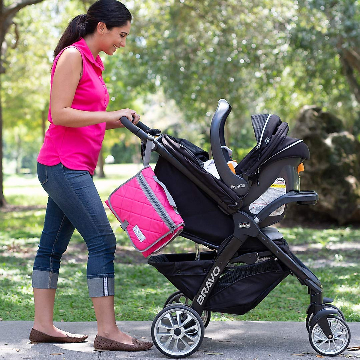 CozyBaby's On-The-Go Diaper Changing Pad (Gray) - Waterproof Padded Diaper Changing Mat with Convenient Storage Compartment Plus Handy Travel Strap & Folds into Easy to Carry Pouch