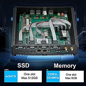 KINGDEL i7 Powerful Mini Box PC, Fanless Mini Desktop Computer with i7 CPU, 8GB RAM, 256GB SSD+1TB HDD, 2xLAN, 2xHD Ports, 4xUSB 3.0, 6xCOM RS232