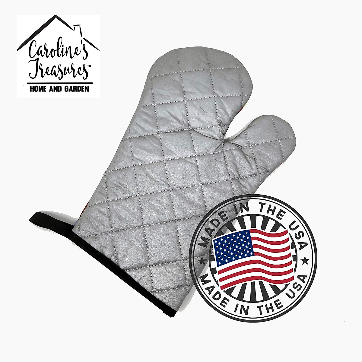 Caroline's Treasures MLM1146OVMT Lots of White Standard Poodle Oven Mitt Heat Resistant Thick Oven Mitt for Hot Pans and Oven, Kitchen Mitt Protect Hands, Cooking Baking Glove