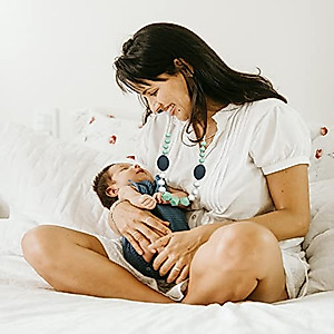 Baby Teething Necklace for Mom to Wear, 2 Pack Silicone Chew Necklaces for Sensory Kids, Baby Nursing Necklaces Teether Toys for Boys, Girls, Toddler to Reduces Anxiety