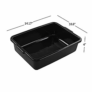 Callyne 4-Pack 8 L Black Small Plastic Kitchen Bus Tubs, Commercial Bus ...