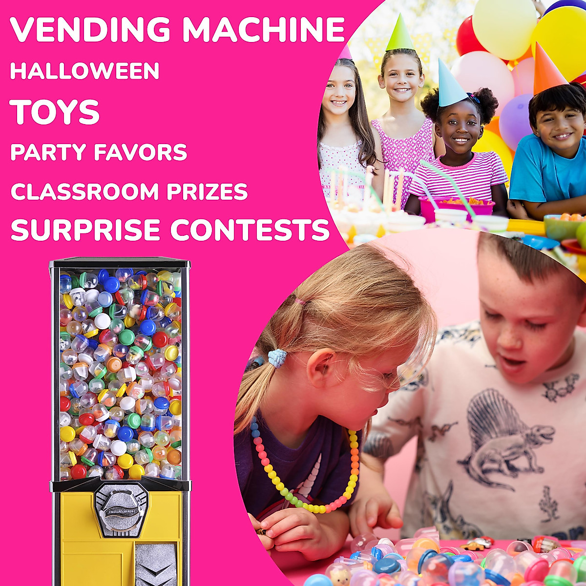 Capsule Vending Machine Translucent Pink Acorn Capsules Empty 30 pcs 1.1 inch - Gumball Machine Capsules Bulk Party Favors DIY Containers - Easter Basket Stuffers Gifts Pinata Stuffers