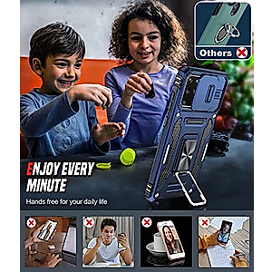 LeYi for S20 Plus Phone Case: Samsung Galaxy S20 Plus Case with Slide Camera Cover, 360 Full Body Military-Grade Phone Case with Kickstand for Samsung S20 Plus, Navy Blue