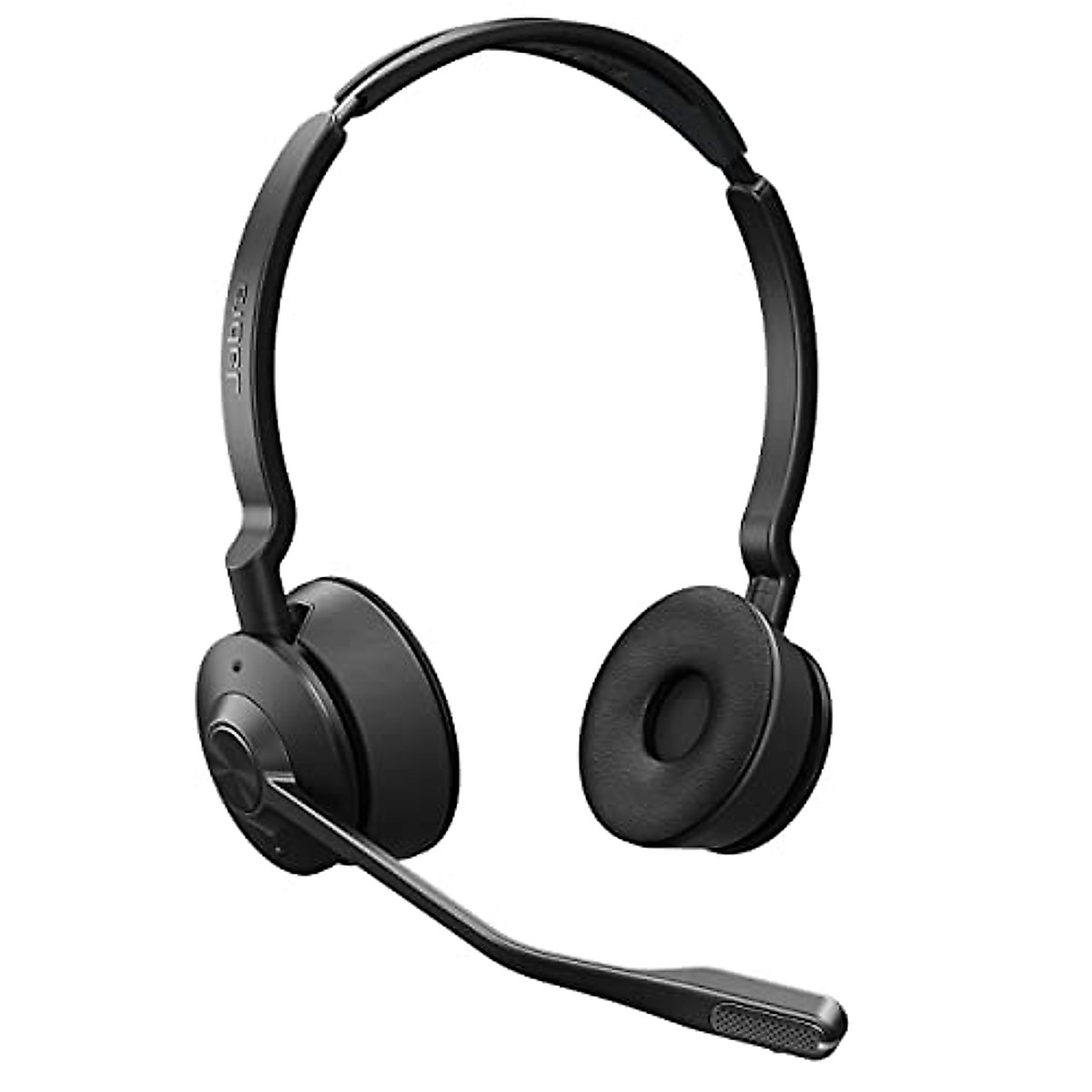 Jabra Engage 55 Stereo Wireless Headset with Link 400 USB-C DECT Adapter – Noise-Cancelling Microphone, Extensive Range, Hearing Protection – MS Teams Certified, Works with All Other Platforms – Black