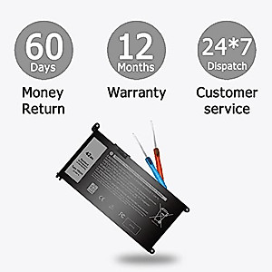 YRDD6 Laptop Battery for Dell Inspiron 3493 3501 3582 3583 3584 3593 3793 5480 5481 5482 5485 5491 5493 5585 5590 5591 5593 5594 5598 7586 OYRDD6 VM732 OVM732 1VX1H 01VX1H（42Wh 11.4V 3-Cell）