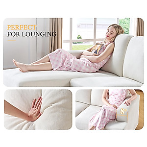 VanAcc 89 Inch Convertible Sofa with Storage, Reversible L Shape Sofa Couch with Chaise, Comfy couches for Living Room, Beige Chenille