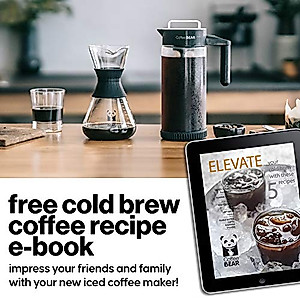 COFFEE BEAR – Cold Brew Coffee Maker and Ice Tea Brewer, Borosilicate Glass Pitcher with Mesh Filter, 1.3L (44oz)