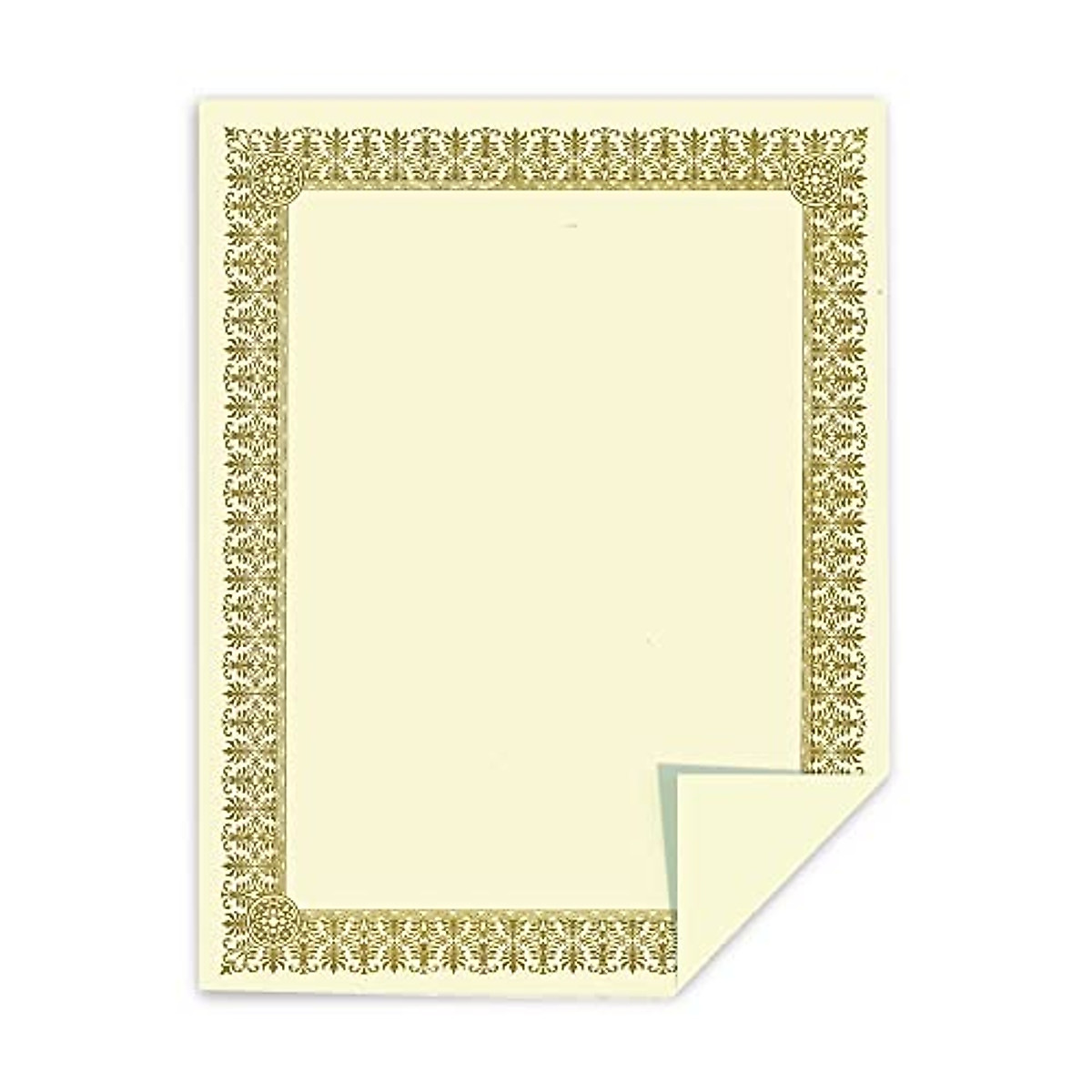 Southworth® Premium Foil Certificates, 8 1/2" x 11", 66 Lb, Ivory/Gold Foil Fleur, Pack Of 15
