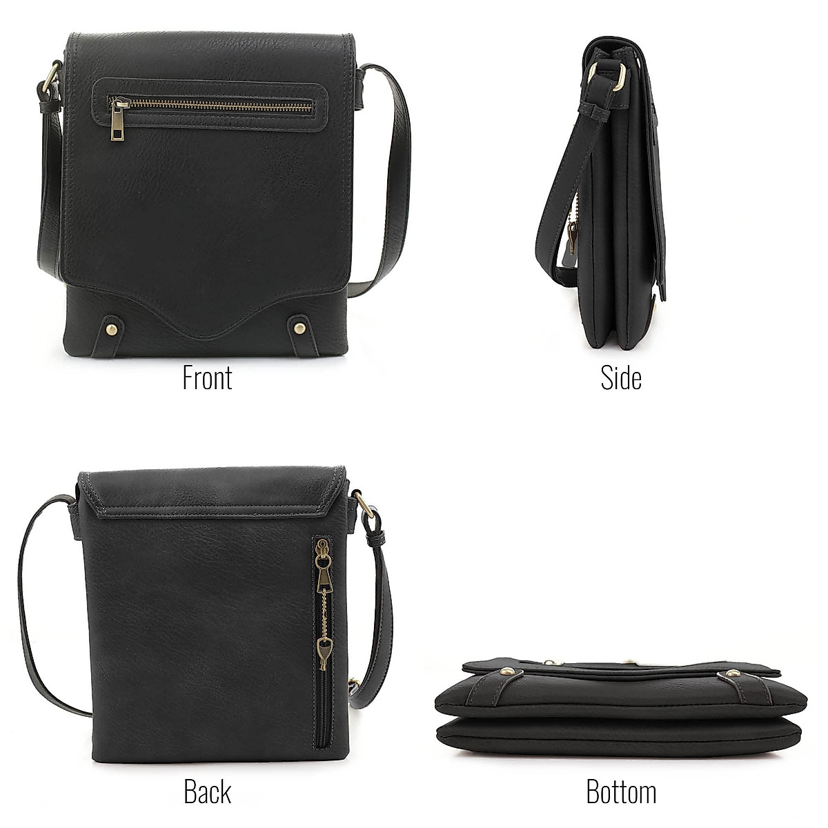 JESSIE & JAMES Nora Concealed Carry Crossbody Bag with Lock and Key|BK