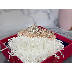 JETKONG 3 Pcs Bachelorette Party Decorations Bridal Shower Crown, Bride to Be Sash&Veil for Women Bachelorette Party Gifts, Bachelorette Party Supplies, Gifts, Favors (Rose Gold)