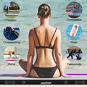 10 ft VOFiTNY Inflatable Gym Mats 4-in Thick Air Mat Tumble Track for home/gymnastics/cheer/tumbling