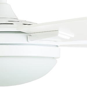 Prominence Home Emporia, 52 Inch Contemporary Indoor LED Ceiling Fan with Light, Remote Control, Dual Mounting Options, Dual Finish Blades, Reversible Motor - 51021-01 (Bright White)