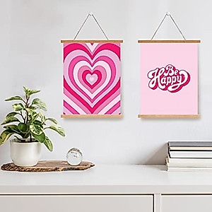 Woonkit 12 set Preppy Room Decor Aesthetic, Hot Pink Stuff, College Dorm Room Decor, Trendy Cute Bedroom Home Office Living Room Posters, Teen Girl Wall Art Prints, Wall Collage Kit, Preppy Hot Pink Pictures (B - PREPPY PINK)