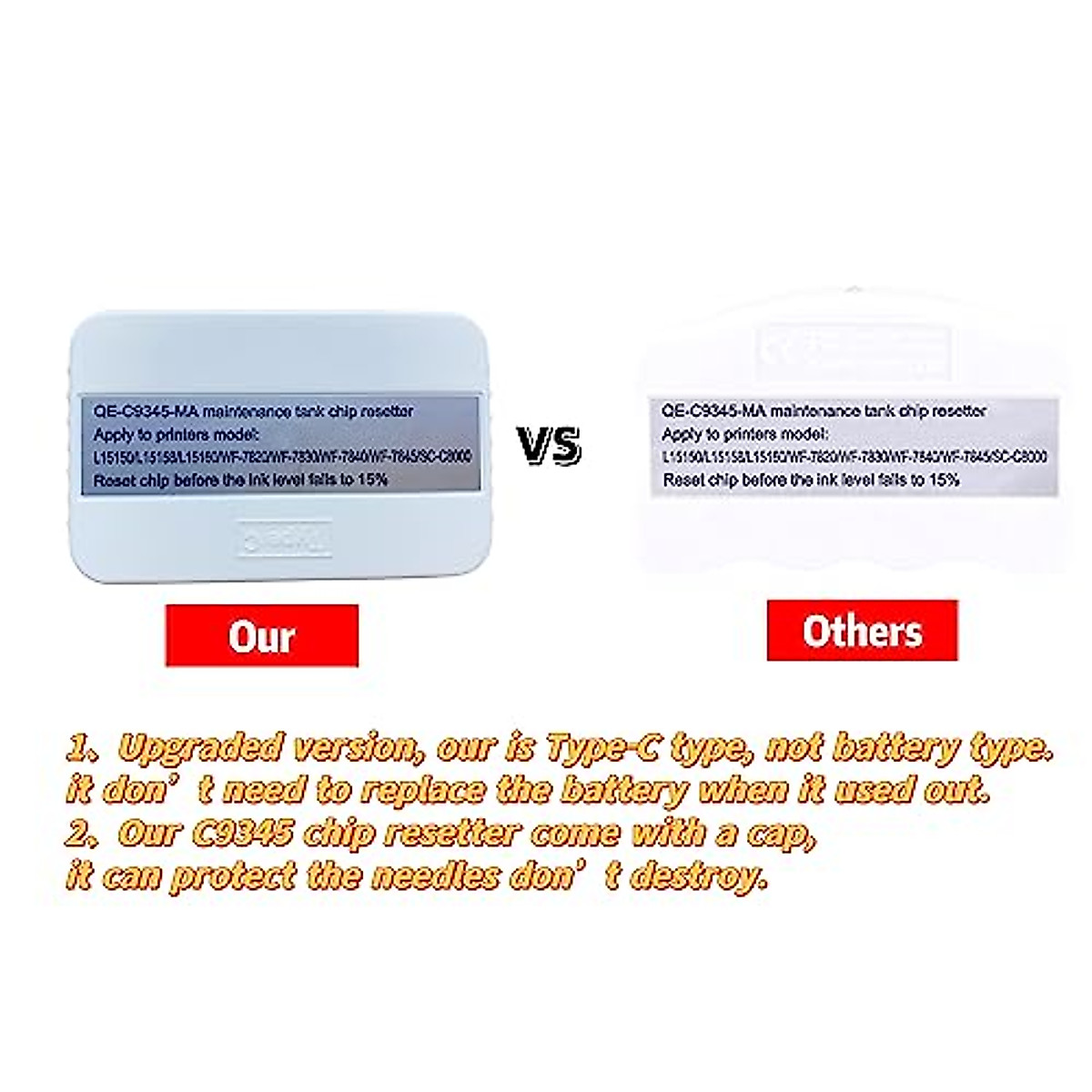 C9345 Maintenance Chip Resetter for Epson L15150 L15160 L15158 L15168 L6578 WF-7820 7830 7840 4830 4820 3820 ET-16150 16600 16650 (Maintenance Tank chip Resetter)