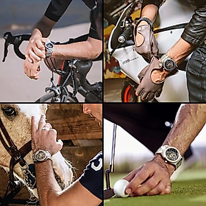 FEICE Watches for Men Automatic Skeleton Watch 42mm Case Stainless Steel Mechanical Anti Shock Waterproof Luminous Sapphire Crystal Analog Watches Business Wristwatch Adjustable Band FM019HOT