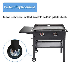 Petrirufun Griddle Accessories for Blackstone 22" 28" and 36" Griddles Wheels Replacement, 2PCS Wheels Griddle Replacement Parts for Blackstone Griddles
