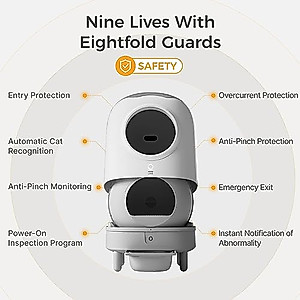 HHOlove Automatic Cat Litter Box, Self Cleaning Box with Remote App Control, Alerts, Odor Suppression, Disassembly for Multiple Cats