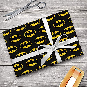 Batman Classic Bat Shield Logo Premium Roll Gift Wrap Wrapping Paper