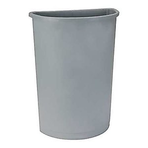 21 gal. Half Round Gray Trash Can