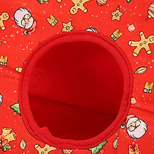Pssopp Bird Snuggle Hut, Bird Hanging Hammock Tent Toy Bird Cave Hanging Tent Birds Hideaway Sleeping Bed Fuzzy for Resting Hiding Playing Red Christmas