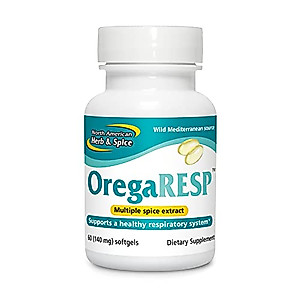 NORTH AMERICAN HERB & SPICE OregaResp P73 - 60 Softgels - Supports Immune & Respiratory Health - Multiple Spice Oil Complex with Oreganol P73 Oregano Oil - Non-GMO - 30 Servings
