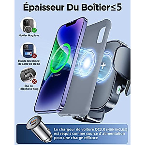 Wireless Car Charger - Lekente 15W Qi Fast Charging Car Phone Mount | Auto-Clamping Air Vent Car Cell Phone Holder for iPhone 14/13 /12/11 /X/XR/XS /8 Pro Max Mini Plus Samsung Galaxy Series