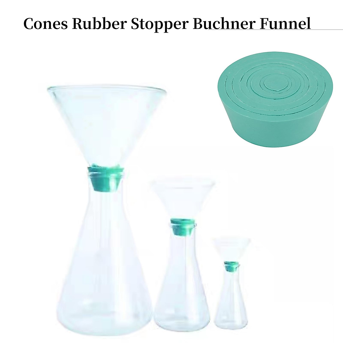AUNMAS Filter Adapter Cones Rubber, Filtration Flask Vacuum Rubber Adaptor L25 204Y Stopper Buchner Funnel Flask Filtration Set