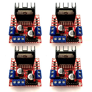 4pcs L298N Controller Board Module Dual H-Bridge 3pcs Dupont Connector Cables for Arduino Smart Car Power UNO MEGA R3 Mega2560 Motor Driver Stepper DC Motor