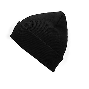 American Trends Black Beanie for Men Fisherman Beanie Winter Hats for Men Slouchy Beanie Soft Skull Caps Knit Hats A Black