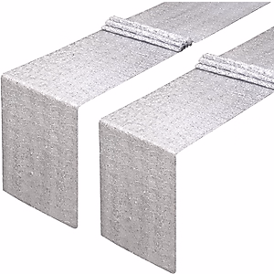 OQSC Sequin Table Runners 72 Inches Long Christmas Glitter Rectangle Table Runner for Party, Wedding, Bridal 2 Pcs, Silver